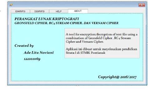 Perancangan Perangkat Lunak Kriptografi Menggunakan Gronsfeld Cipher Vernam Cipher Dan Ron Code