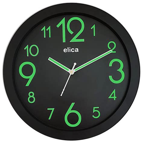 Buy Elica 32cm Round Radium Night Glow Wall Clock 3069 Ng Gray