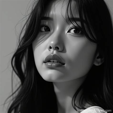 Monotone Asian Woman Stable Diffusion Online