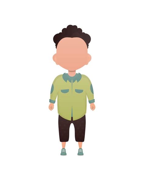 Little Boy Is Standing Isolated Cartoon Style 23516279 Vector Art At