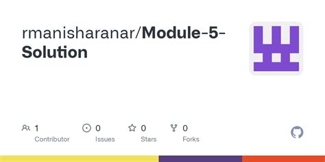 GitHub Rmanisharanar Module Solution