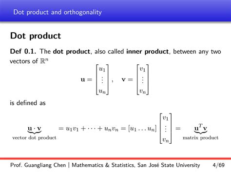 SOLUTION Dot Product And Orthogonality Linear Algebra Studypool