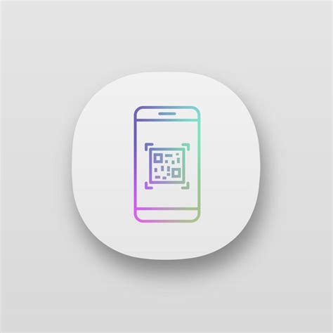 QR Code Scanning Smartphone App Icon Matrix Barcode Scanner D Code Mobile Phone Reader UI UX
