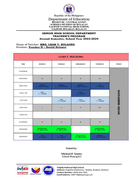Shs Teachers Program Second Semester 2023 2024 Pdf Asia Southeast