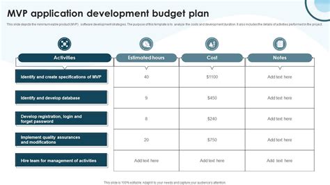 Mvp Application Development Budget Plan Ppt Powerpoint