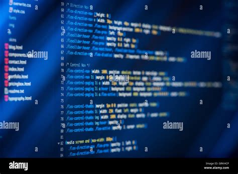 HTML And CSS Code Developing Screenshot With Light Effects Stock Photo Alamy