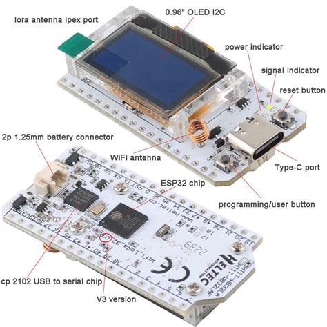 Getuscart 915mhz Esp32 Lora Oled Development Board V3 Sx1262 Type C