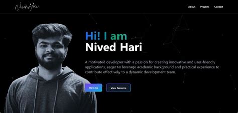 Nived Hari On Linkedin Portfolio Webdevelopment Reactjs