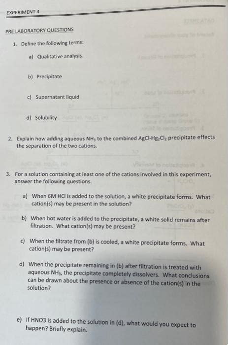Solved Pre Laboratory Questions 1 Define The Following