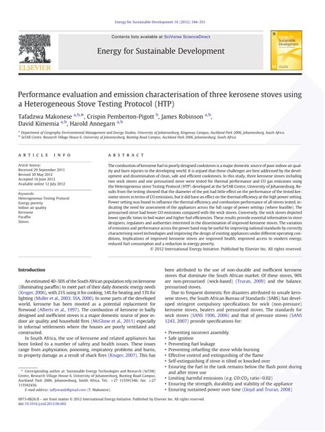 Pdf Performance Evaluation And Emission Characterisation Of Three
