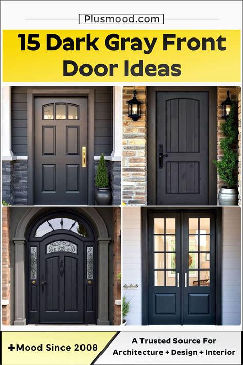 15 Dark Gray Front Door Ideas For Curb Appeal