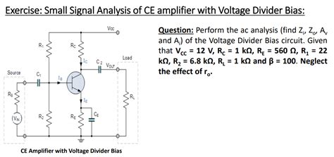 Solved Exercise Small Signal Analysis Of CE Amplifier With Chegg Com