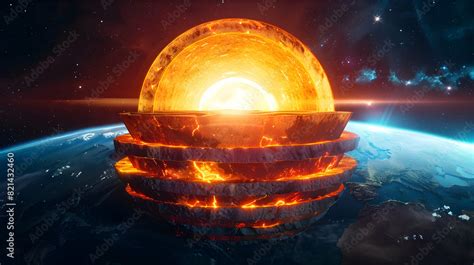 Internal Structure Of The Earth Cutaway 3d Illustration From The Internal Structure Of The Earth Cutaway 3d Illustration From The