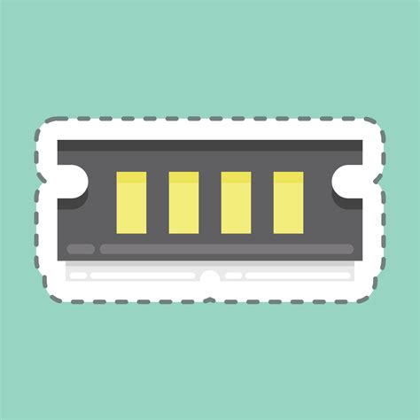 Sticker Line Cut Ram Suitable For Computer Components Symbol Simple Design Editable Design