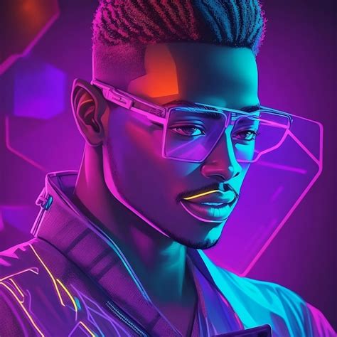 Premium Ai Image A Man With Glasses And A Computer On Black Background