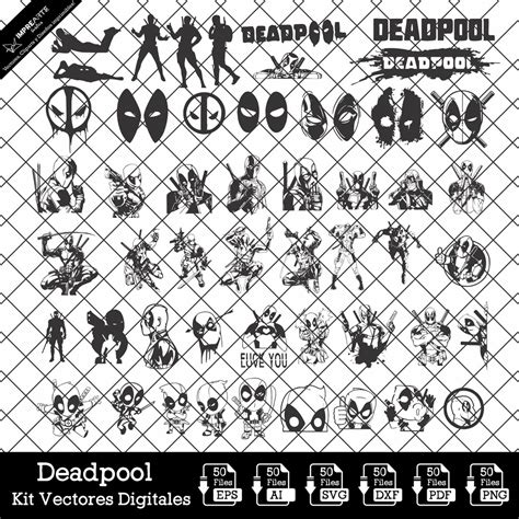 Deadpool Digital Vector Kit 50 Vectors Etsy