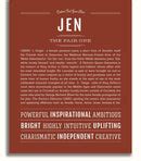 Jen Personalized Name Meaning Art Prints Name Stories