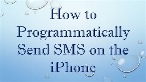 How To Programmatically Send Sms On The Iphone Youtube