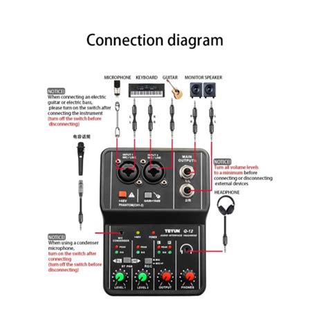 Звуковая карта Teyun Q 12 с интерфейсом 4 канальной стереосистемы 48 В звуковая карта для