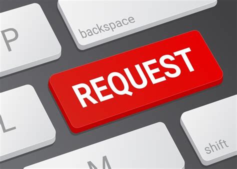 Premium Vector Closeup Of The Request Button On A Realistic White