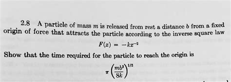 Solved A Particle Of Mass M Is Released From Rest A Chegg
