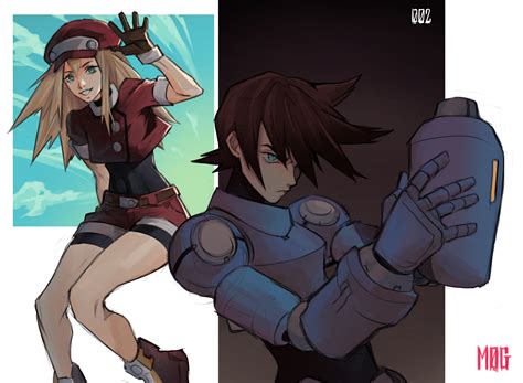 Roll Caskett And Mega Man Volnutt Mega Man And 1 More Drawn By