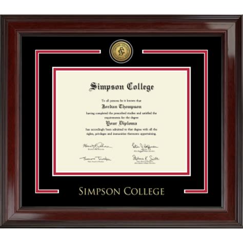 Showcase Dimploma Frame Undergraduate Simpson College Spirit Shop