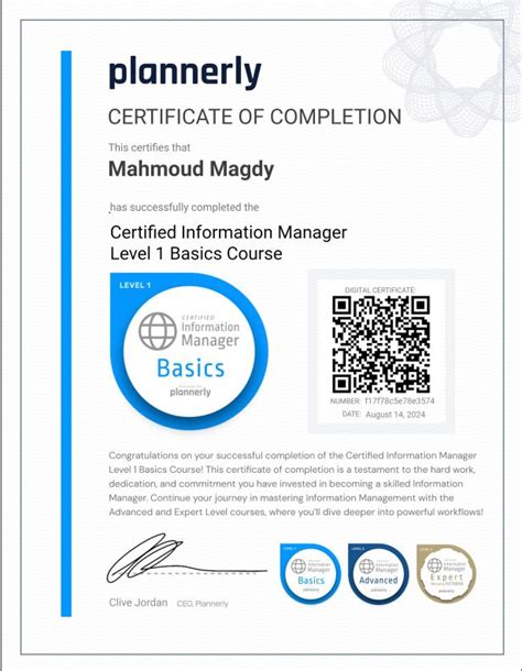 Mahmoud Magdy On Linkedin Im Happy To Share That Ive Been Certified As Information Manager