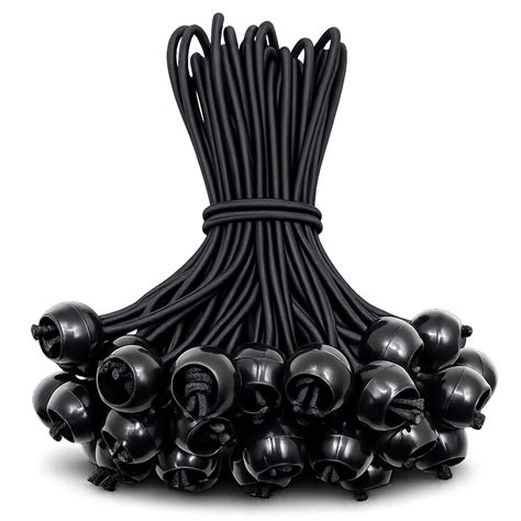 50 Pcs Ball Bungee Cord 6 Inch Heavy Duty Bungie Cord Balls For Tarp