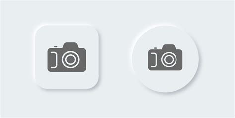 Camera Solid Icon In Neomorphic Design Style Foto Signs Vector