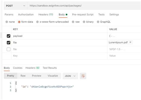 upload pdf in binary format using postman onespan community platform