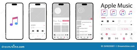 Apple Music App Music App Interface Template On Apple Iphone Mockup Editorial Photo
