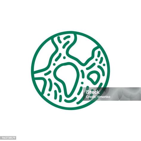 원형 선형 스타일의 둥근 바이오 엠블럼 행성 지구 로고입니다 천연 물자 꽃집 화장품 생태 개념 건강 스파 요가 센터의 디자인 벡터 추상 배지 0명에 대한 스톡 벡터 아트 및