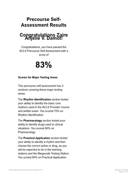 01aha Elearning Acls Precourse Self Assessment And Precourse Work International Pdf