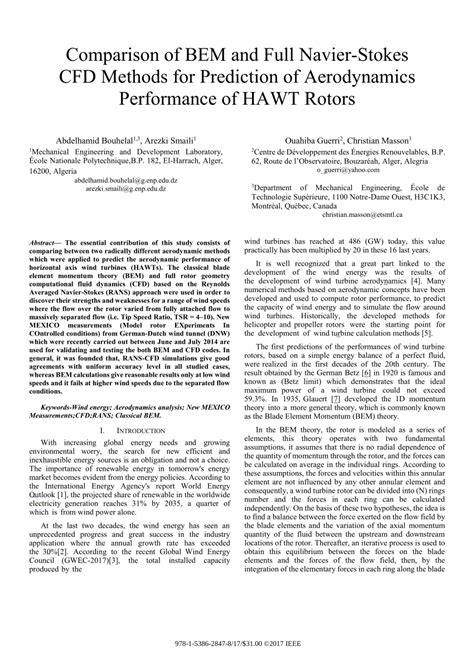 Pdf Comparison Of Bem And Full Navier Stokes Cfd Methods For