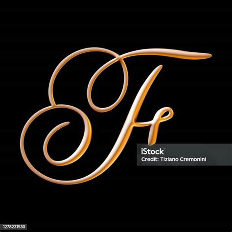 골든 3d 알파벳 엠보싱 문자 F 어퍼 케이스 글꼴 3d 일러스트레이션 0명에 대한 스톡 사진 및 기타 이미지 0명 3차원