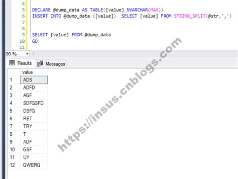 ms sql server的string split和string agg函数 insus 博客园