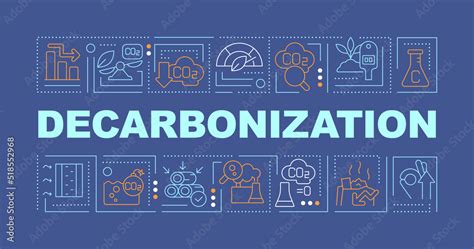Decarbonization Word Concepts Dark Blue Banner Protect Ecology Infographics With Editable