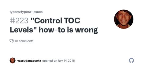 Control Toc Levels How To Is Wrong · Issue 223 · Typoratypora