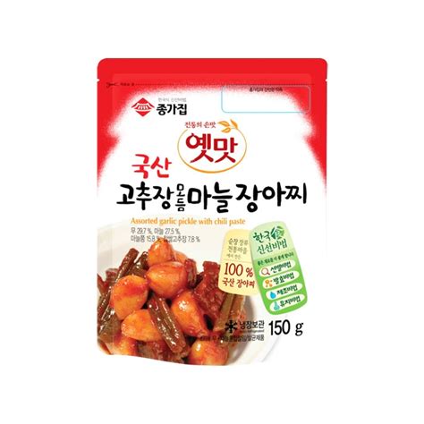 슈퍼마트 종가집 옛맛 고추장 모듬마늘 장아찌 150g 티몬