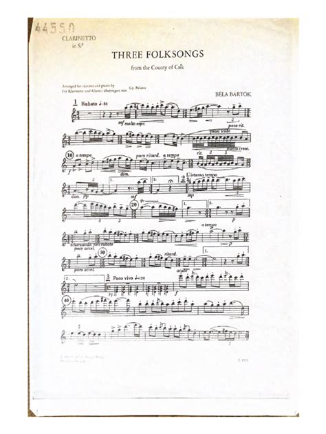 Bela Bartók Three Folk Songs Pdf