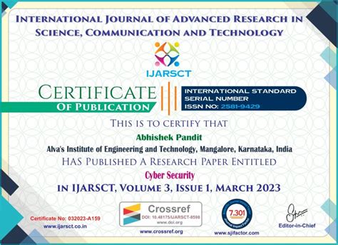 Cybersecurity Research Ijarsct Abhishek Pandit