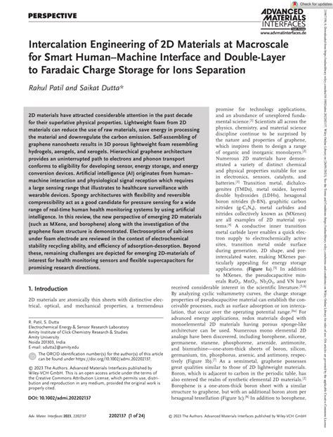 Pdf Intercalation Engineering Of 2d Materials At Macroscale For Smart Humanmachine Interface