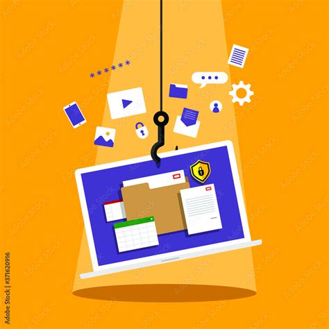 Hacker Phishing Personal Data Vector Concept Hacking And Fraud Internet Phishing Attack On