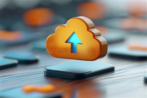 cloud upload data storage database cloud computing concept stock