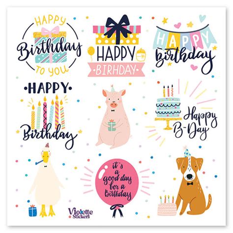 Birthday Stickers Balloons Candles And Cake Sticker Planet
