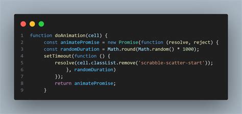 resolving js promises in succession to animate a grid exploring code 47