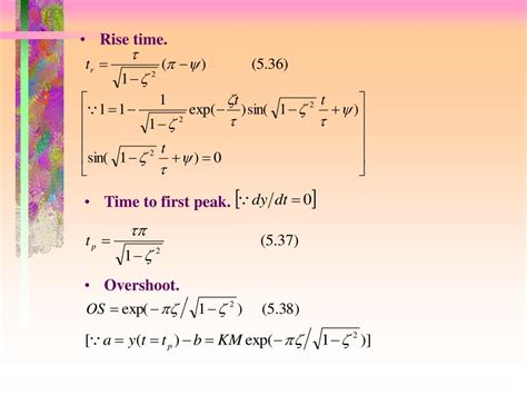 ppt 5 dynamic behavior of first order and second order systems