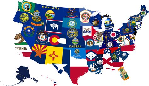Map Of Usa With State Flags