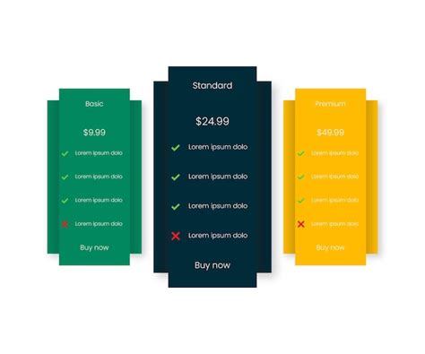 Premium Vector Pricing Table Template